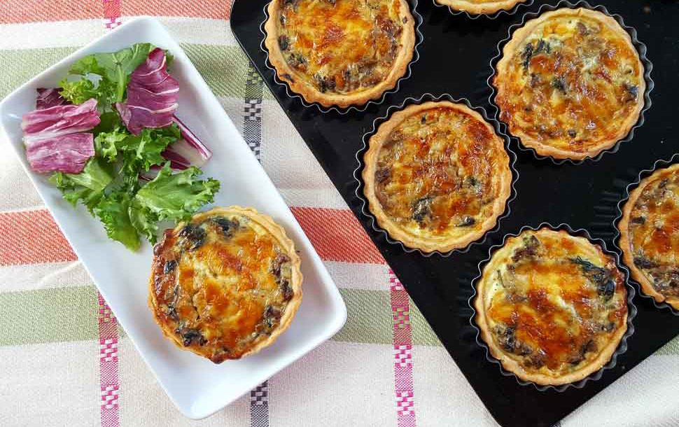 Afelia's Spinach Mushroom Savoury Tarts - Afelia's Kitchen