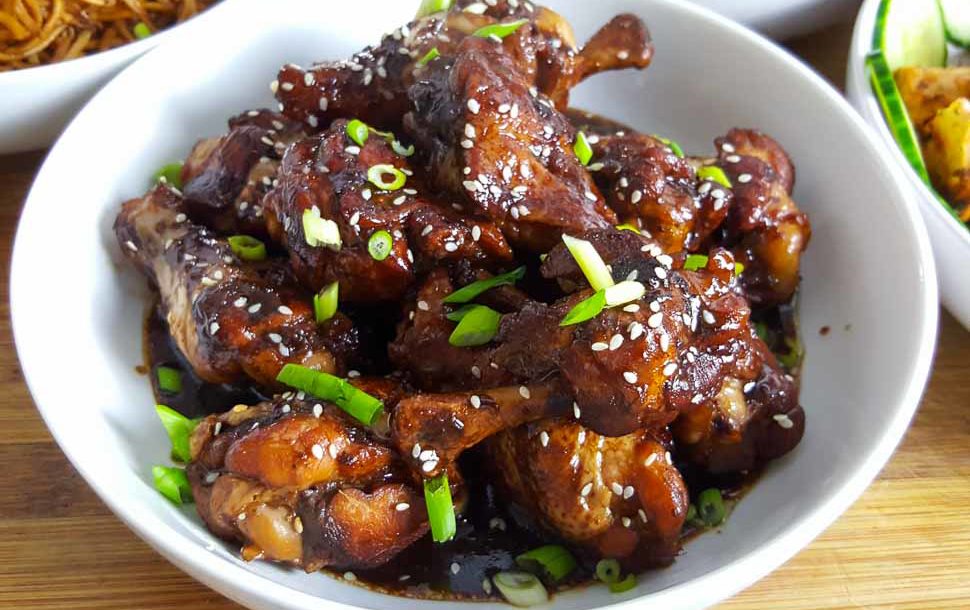 Sticky Ginger Soy Chicken Niblets - Afelia's Kitchen
